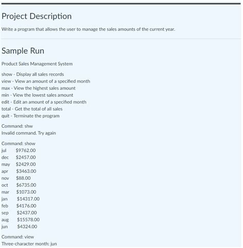 Solved Project Description Write A Program That Allows The