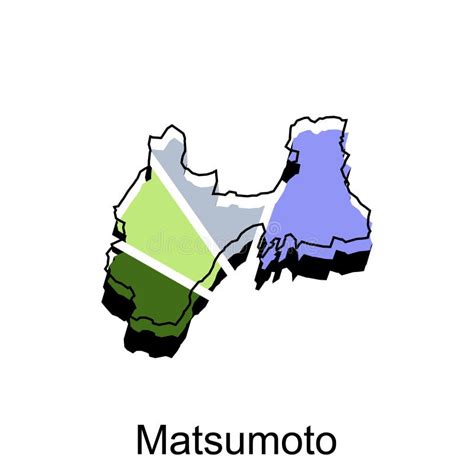 Map Japan Country With City Of Matsumoto Logo Design Outline Template