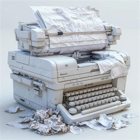 Premium Photo Troubleshooting An Outdated Printer Jammed With