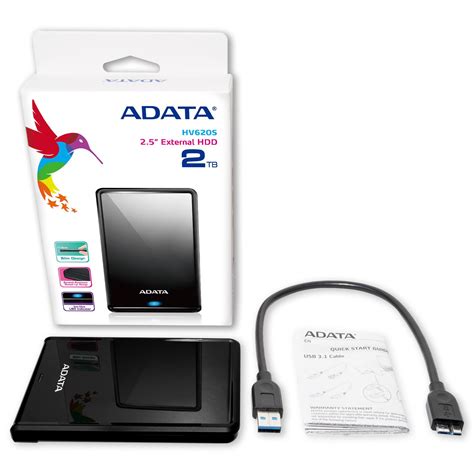 Išorinis kietasis diskas Adata HV620S 2TB, USB 3.1, Juodas, modelis ...