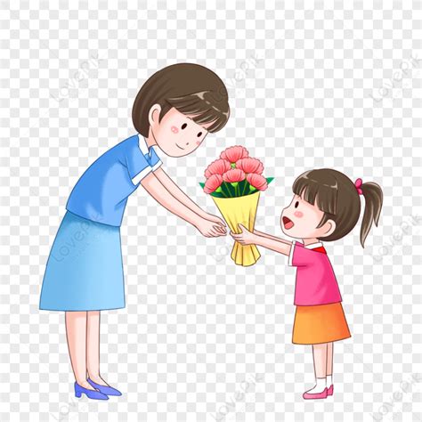 선생에게 꽃을 줘라 Png 일러스트 무료 다운로드 Lovepik