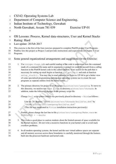 pdf pintos up01 creating stack and invoking function main of a