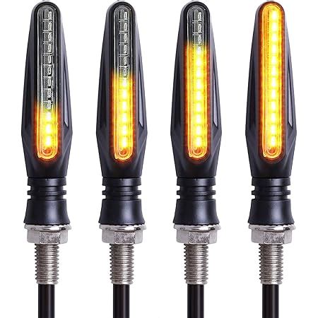 Simda Pro E Mark Led Motorrad Laufeffekt Blinker Lauflicht Sequentiell Schwarz Universal Quad