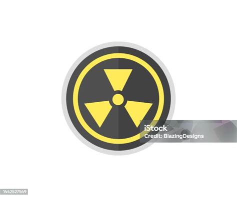 放射線円形および三角形の標識放射能脅威アラート放射線エリア白い背景に黄色の円でハザードエンブレム警告アイコンのベクター画像デザインとイラスト