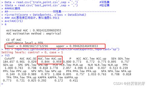 不同r包算出来的auc置信区间不一样？为什么用reportroc包算出来的acc值可信区间很小 Csdn博客