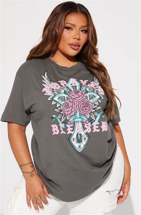 Forever Blessed Graphic Tee Grey Fashion Nova