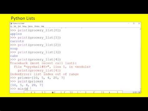 Python Lists YouTube