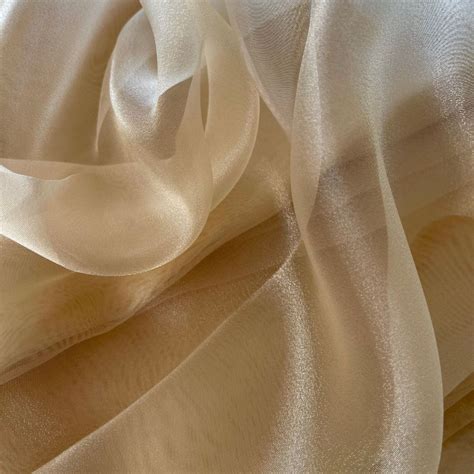 Champagne Sheer Organza Fabric By Yard Lightweight And Soft Fabric