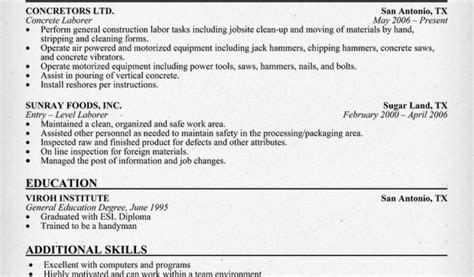 Resume Template For Construction Resume Format Resume Examples