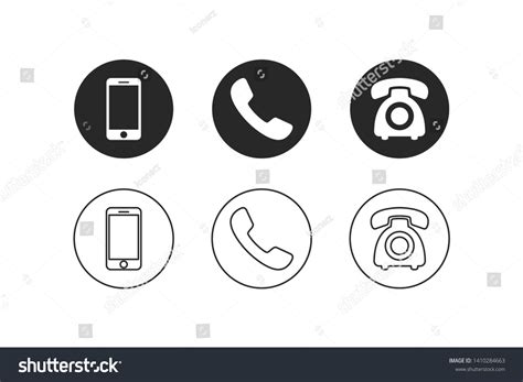 Phone Icon Vector Set Of Flat Phone And Mobile Phone Symbol Collection