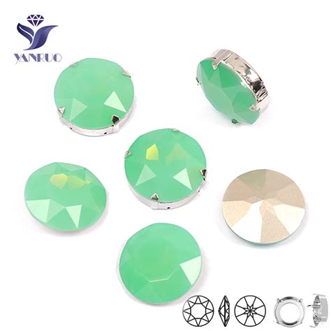 YANRUO Rivoli Mm Pacific Opal Sew On Dress Sewing Rhinestones Diamond Pointback Strass