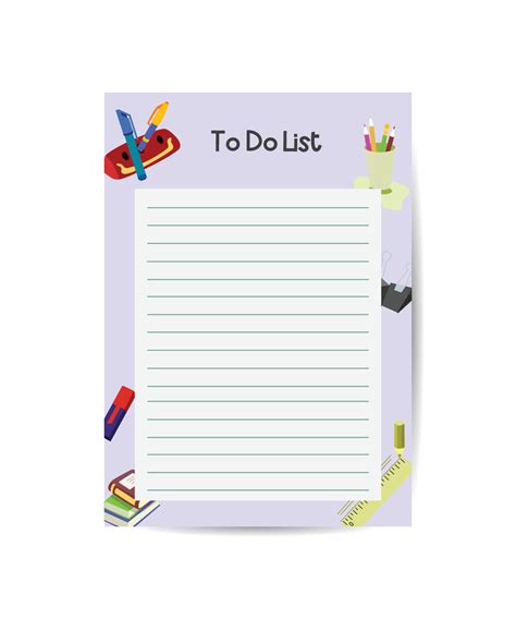 To Do Planner Template Daily Check List Organizer And Schedule With