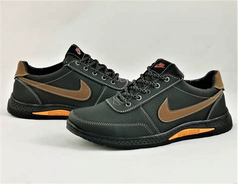 Кожаные Мужские мокасины Nike Черные Кроссовки Найк Эко Кожа 40,41,42 ...
