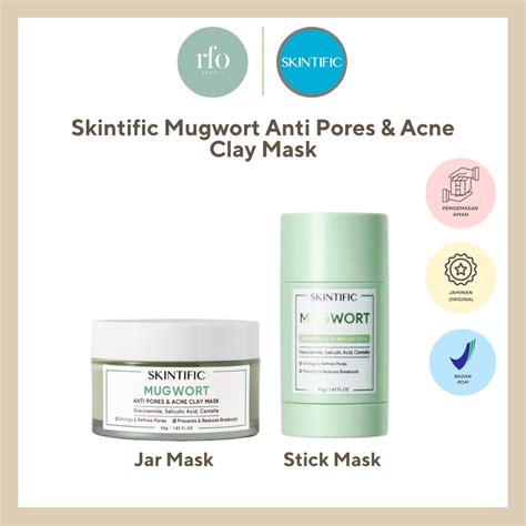 Jual Skintific Mugwort Mask Anti Pores And Acne Clay Mask Pore Clarifying