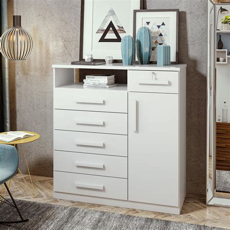 CÔMODA DA VINCI PLUS 2021 6 GAVETAS C SAPATEIRA BRANCA Casa