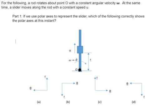 Solved For The Following A Rod Rotates About Point With A Chegg Com