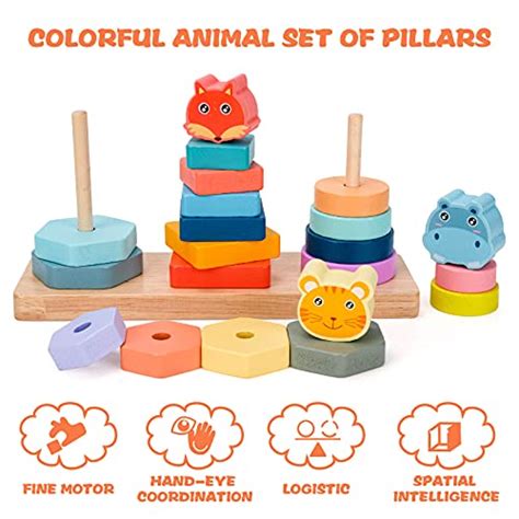 Little Wishlist Wooden Shape Sorting Stacking Blocks