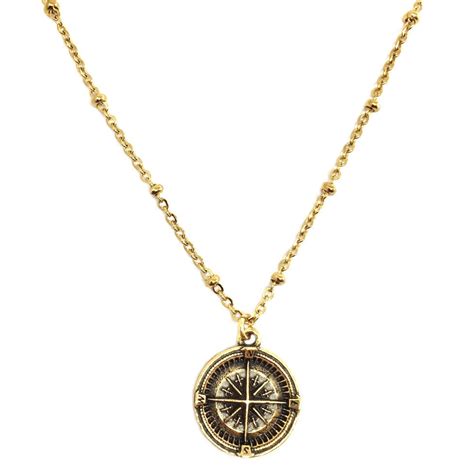 Compass Coin Pendant Necklace Compass Necklace College Graduation