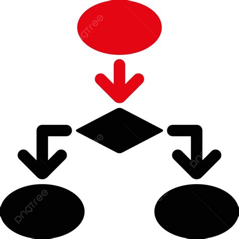 ícone De Fluxograma Do Conjunto De Comércio Gráfico Vermelho E Preto