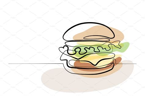 Burger Menu Simple Color Vector Vector Graphics ~ Creative Market