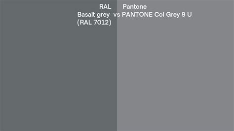 Ral Basalt Grey Ral 7012 Vs Pantone Col Grey 9 U Side By Side Comparison