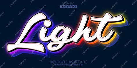 premium vector neon light text effect editable neon glowing text style