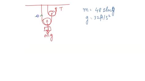 SOLVED 48 Slug Find The Tension T The Acceleration Gravity Is 32 Ft S
