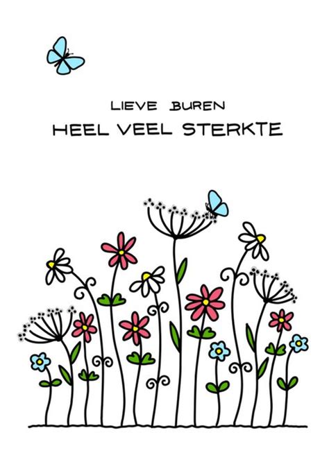 YH Tekent Sterkte Kaart Bloemen Buren Greetz