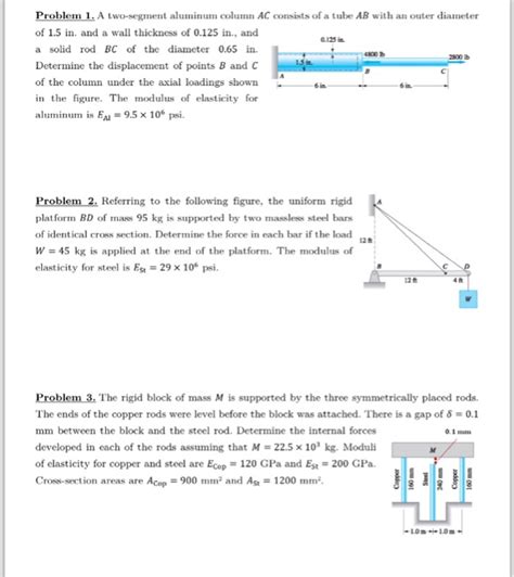 Solved Problem A Two Segment Aluminum Column AC Consists Chegg