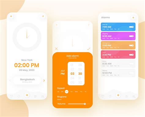 Alarm Clock Mobile App Design Behance