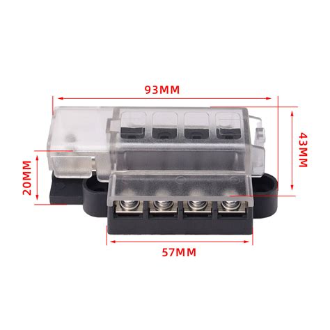 4 way positive standard blade fuse box 4 circuits with cover 4x4