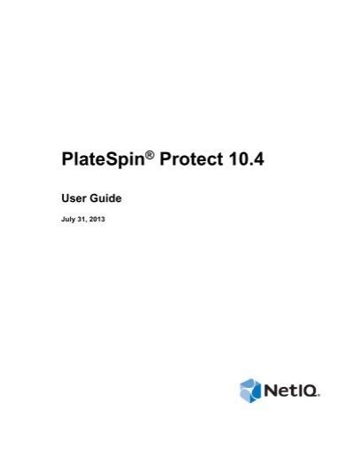 PlateSpin Protect 10 3 User Guide NetIQ