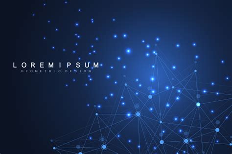 연결된 라인 및 점 추상 다각형 배경입니다 최소한의 기하학적 패턴입니다 분자 구조와 통신입니다 그래픽 총 배경입니다 과학 의학 기술 개념입니다 0명에 대한 스톡 벡터 아트