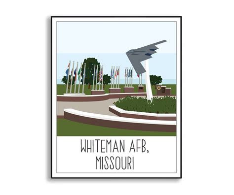 Whiteman Air Force Base Print Sketch Sentiment