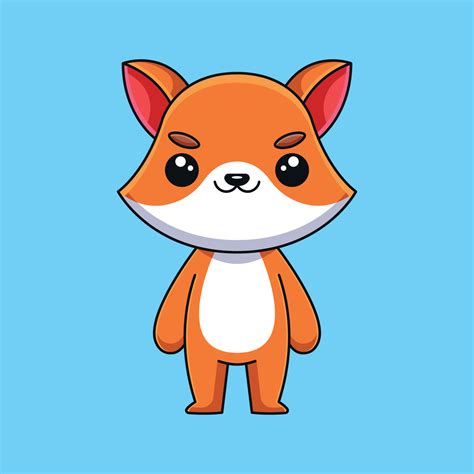 Cute Fox Cartoon Doodle Art Hand Drawn Concept Vector Kawaii Icon