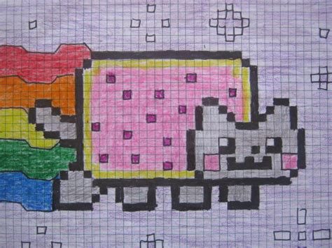Nyan Cat On Graphing Paper X3 By Eeneehaww30 Ph On Deviantart