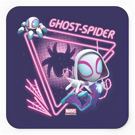 Spidey And Trace E Glow Webs Glow Square Sticker Artofit