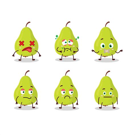 Green Pear Cartoon Character With Nope Expression 26973709 Vector Art