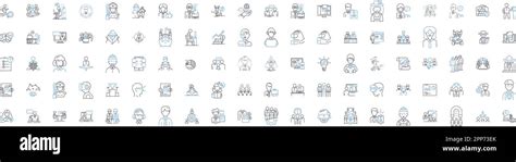 Job Line Icons Collection Employment Occupation Career Workforce