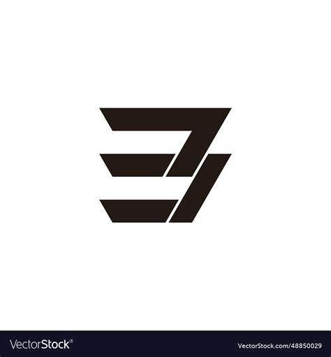 Number 3 7 Cool Geometric Symbol Simple Logo Vector Image