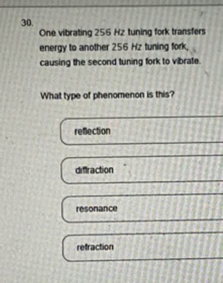 Solved One Vibrating 256Hz Tuning Fork Transfersenergy To Chegg