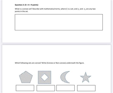 Solved Question 2 549 Points What Is A Convex Set
