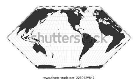 Vector World Map Eckert Ii Projection Stock Vector Royalty Free 2230429849 Shutterstock