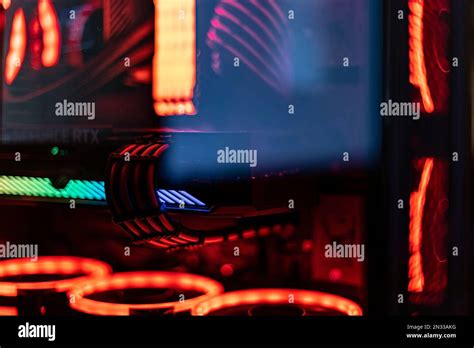 Close Up Of A Power Connector On A Graphics Processing Unit GPU In A
