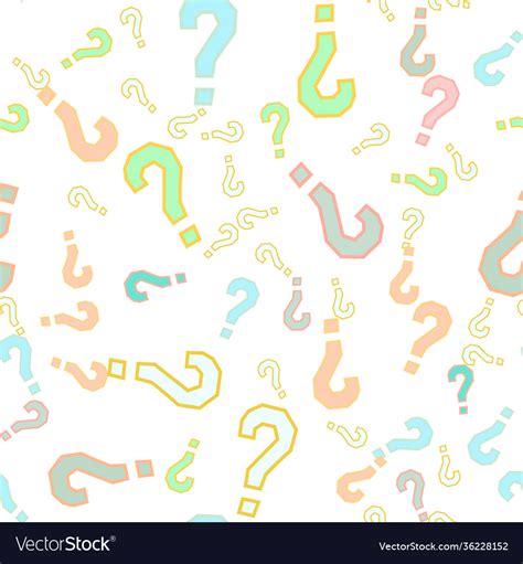 Quiz Seamless Pattern Question Marks Doubt Faq Vector Image