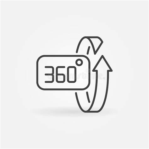 360 Degrees Rotation Solid Icon Angle 360 Degrees Vector Illustration