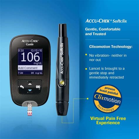 Accu Chek Guide Blood Glucose Glucometer With Bluetooth Kit With Vial
