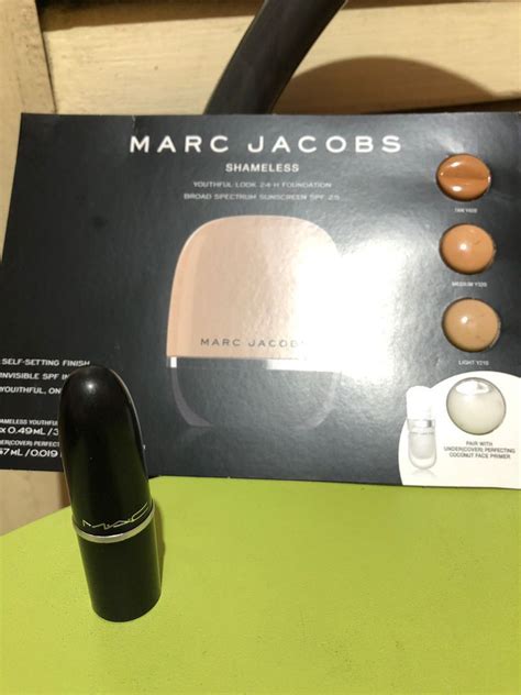 Mac Ruby Woo And Marc Jacobs Foundation Sample Beauty And Personal Care Face Makeup On Carousell