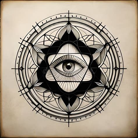 Sacred Geometry All Seeing Eye Illuminati Symbolism Stock Illustration Illustration Of
