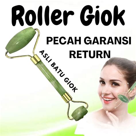 Jual Dennos Massage Roller Alat Pijat Muka Wajah Jade Facial Batu Giok